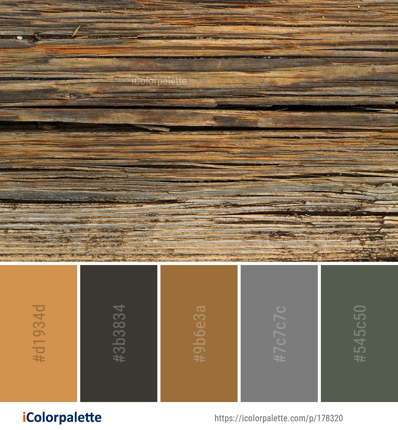 Color Palette Ideas from Wood Stain Plank Image | iColorpalette