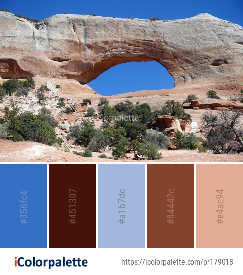 Color Palette Ideas from Natural Arch Rock Image | iColorpalette