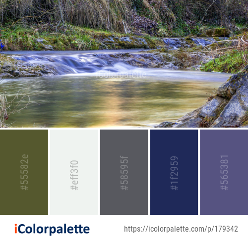 Color Palette Ideas from Water Nature Stream Image | iColorpalette