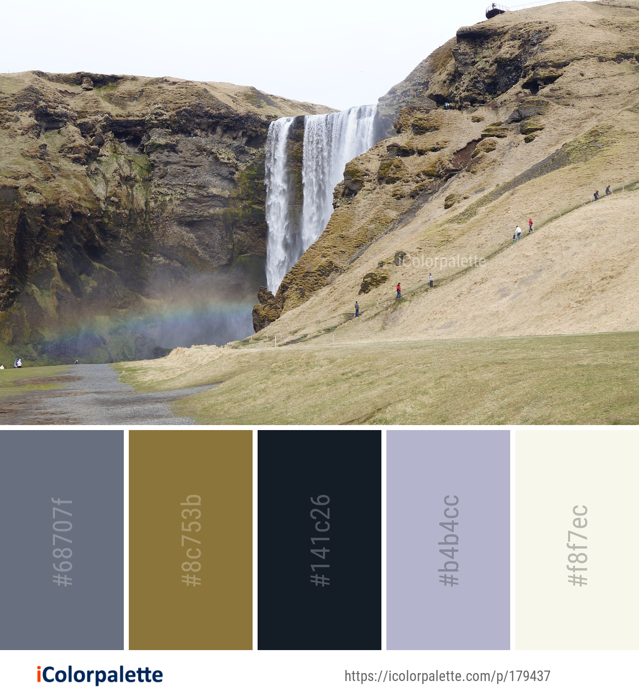 Color Palette Ideas from Waterfall Body Of Water Image | iColorpalette