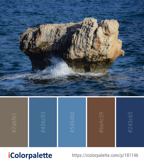 Color Palette Ideas from Sea Rock Coastal And Oceanic Landforms Image ...