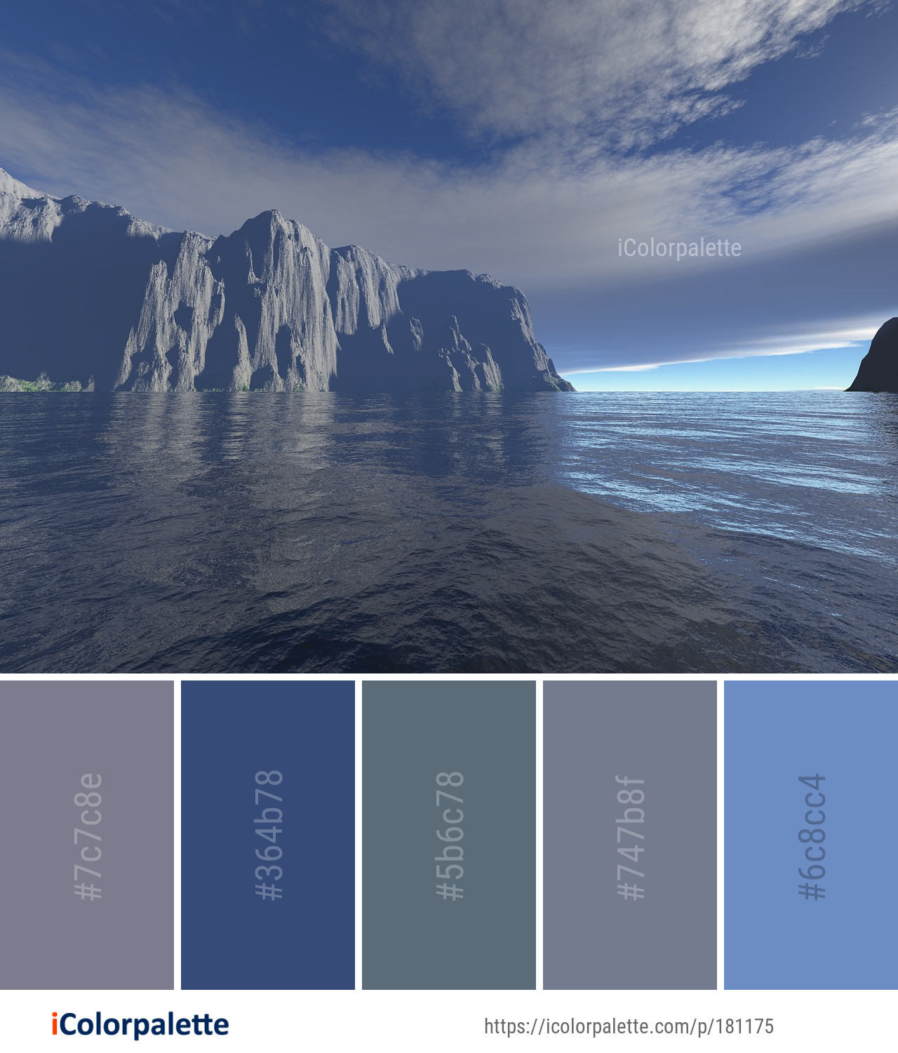 Color Palette Ideas from Sky Arctic Ocean Sea Image | iColorpalette