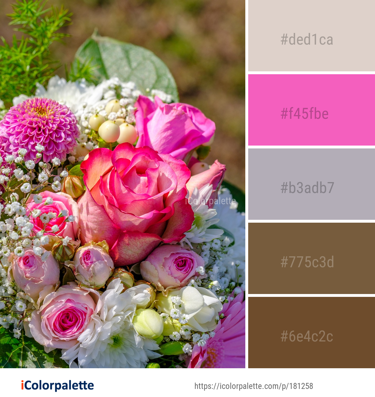 Color Palette Ideas from Flower Arranging Bouquet Image | iColorpalette