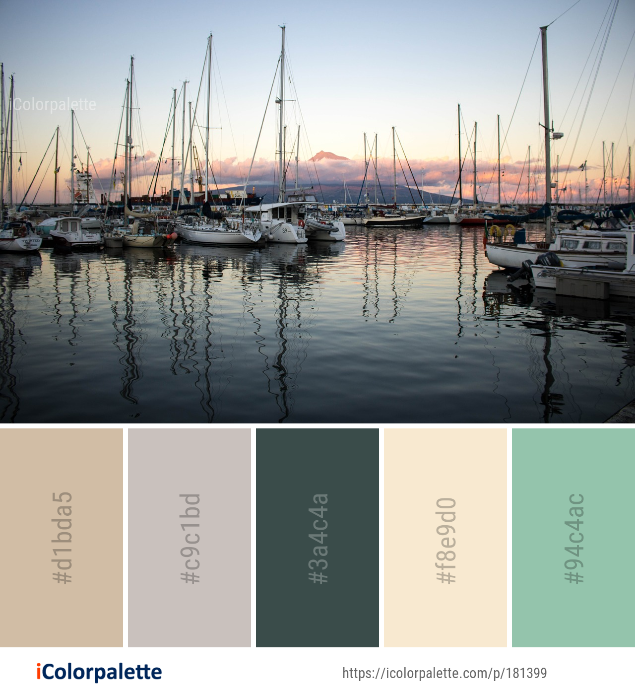 Color Palette Ideas from Marina Harbor Water Image | iColorpalette