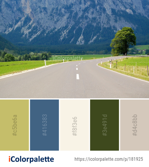 Color Palette Ideas from Road Highway Nature Image | iColorpalette
