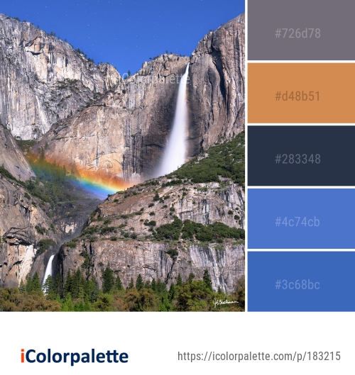 Color Palette Ideas from Nature Waterfall Wilderness Image | iColorpalette