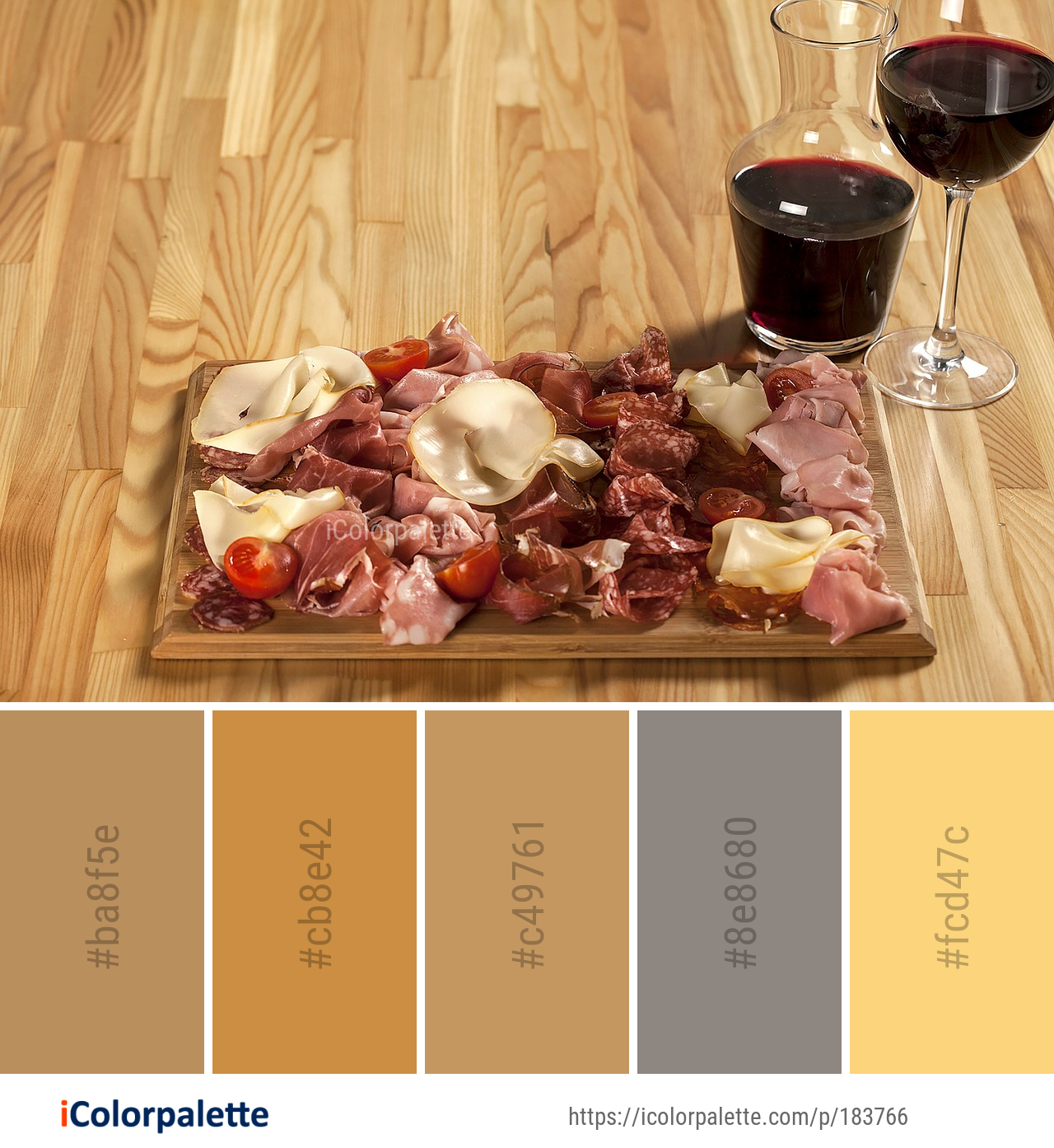 Color Palette Ideas from Meat Food Appetizer Image | iColorpalette