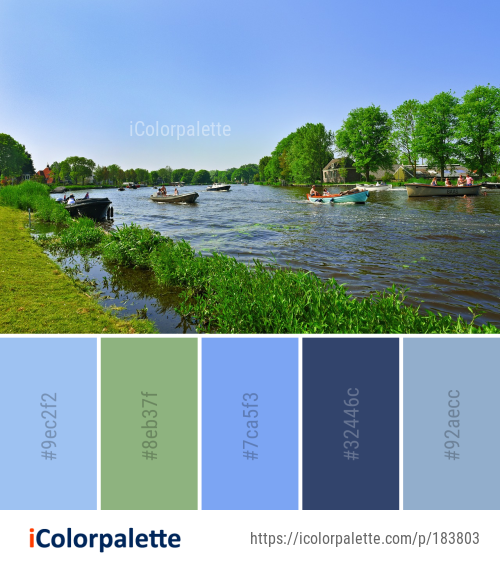 Color Palette Ideas from Waterway Water River Image | iColorpalette