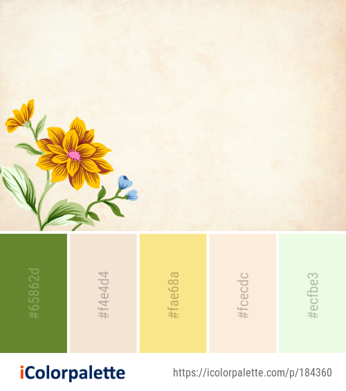 Color Palette Ideas from Flower Yellow Flora Image | iColorpalette