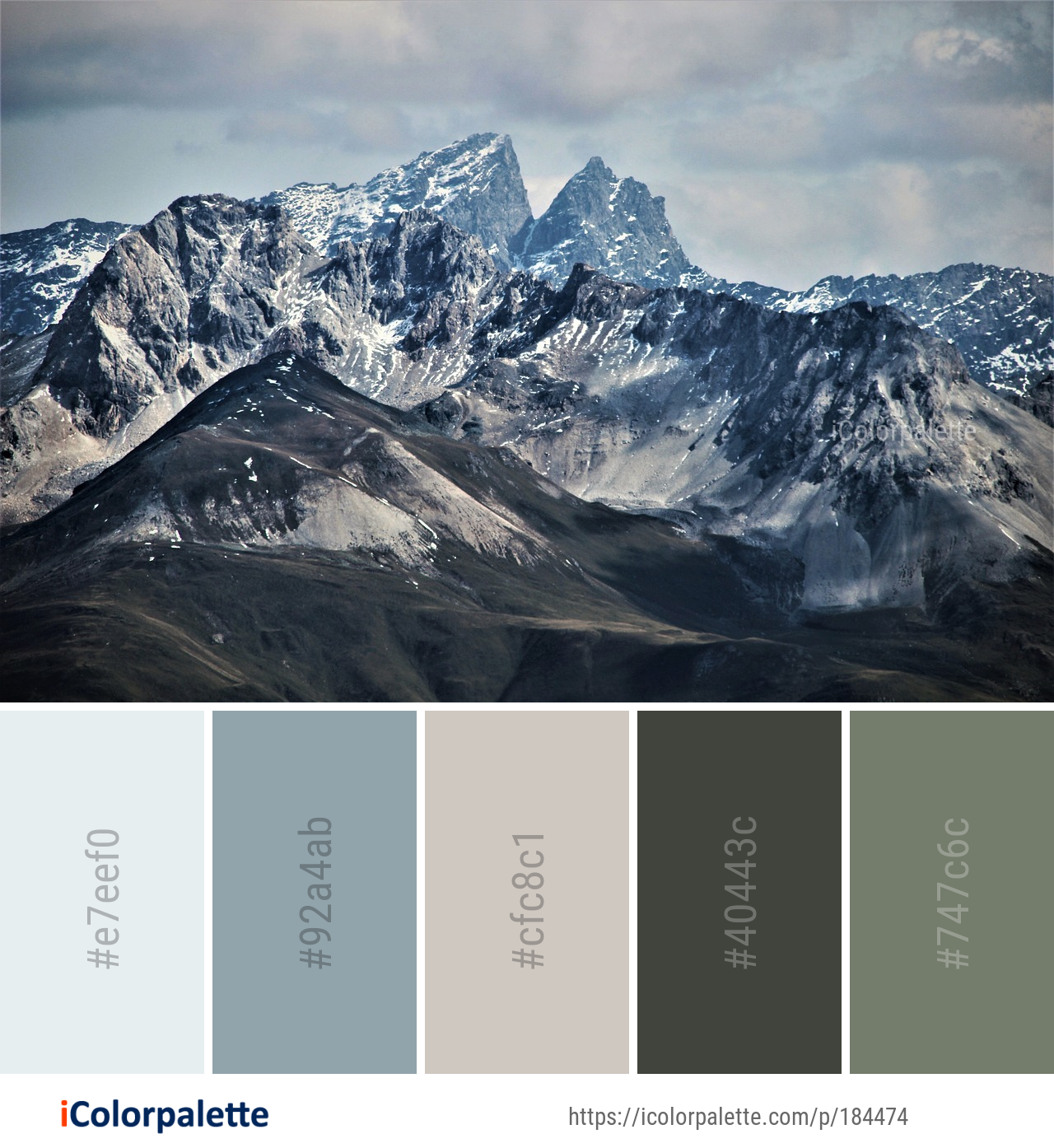Color Palette Ideas from Mountainous Landforms Mountain Range Image ...