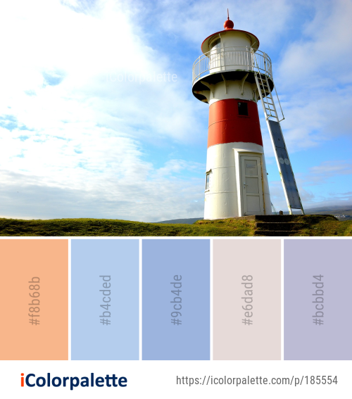 Color Palette Ideas from Lighthouse Tower Sky Image | iColorpalette