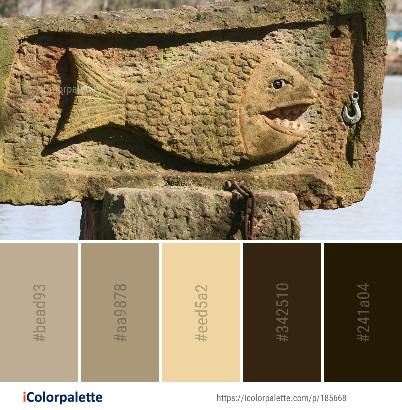 Color Palette Ideas from Fauna Stone Carving Image | iColorpalette