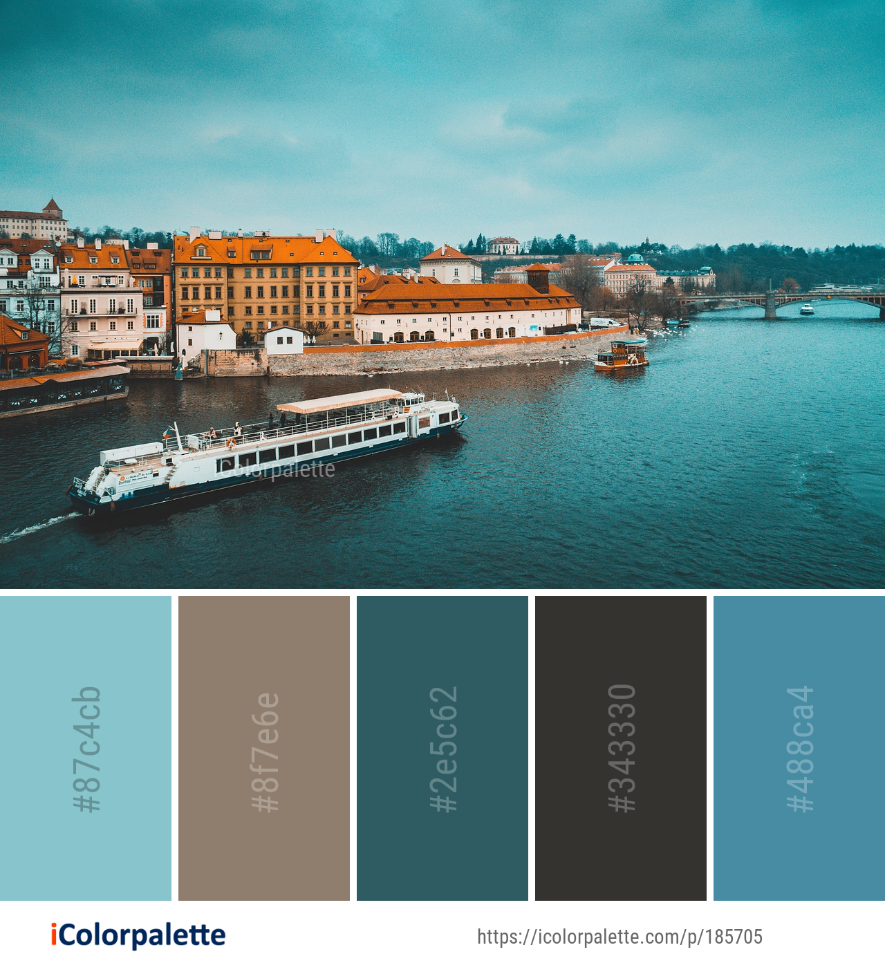 Color Palette Ideas from Sky Waterway Water Transportation Image ...