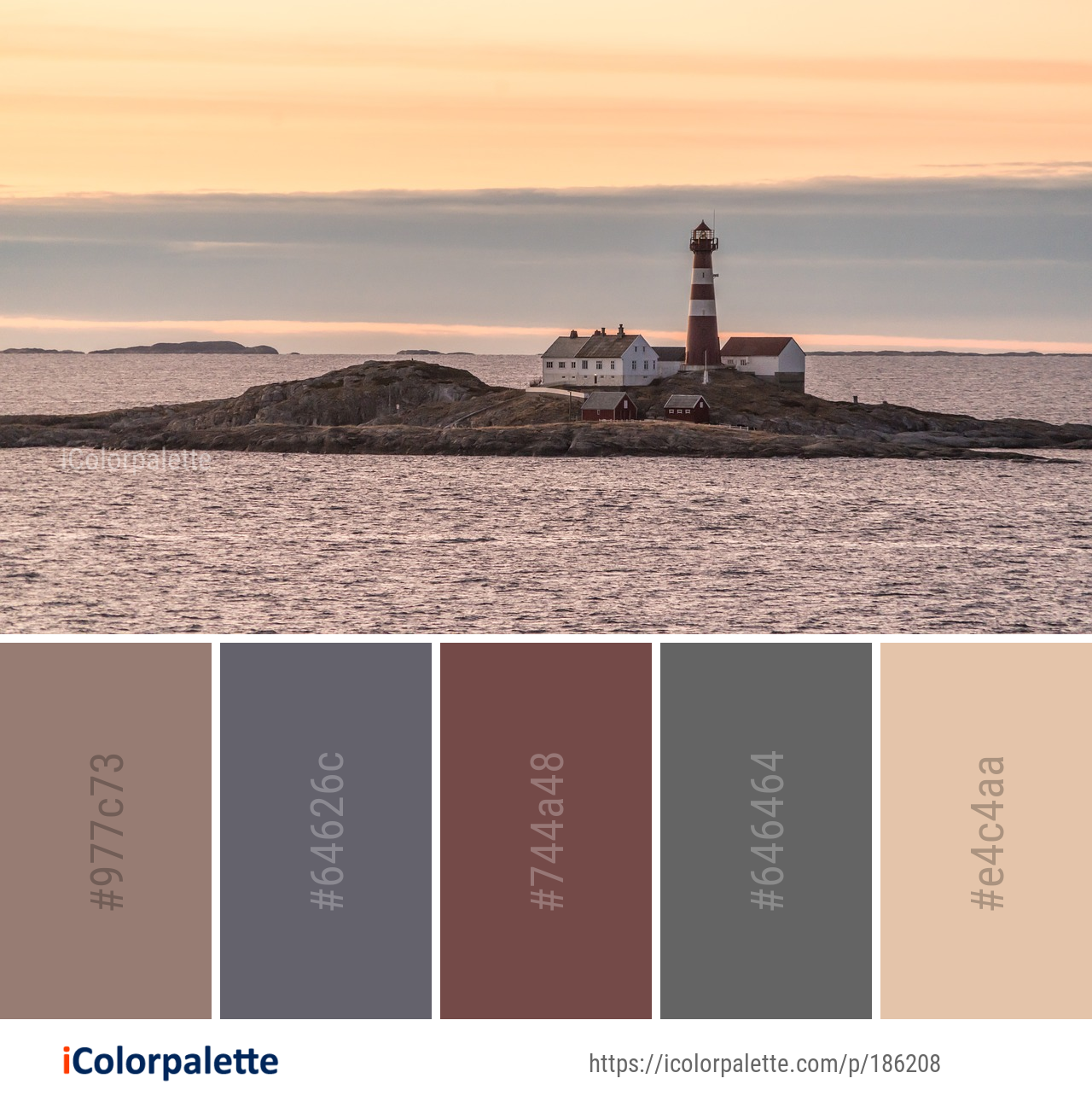 Color Palette Ideas from Lighthouse Sea Sky Image | iColorpalette