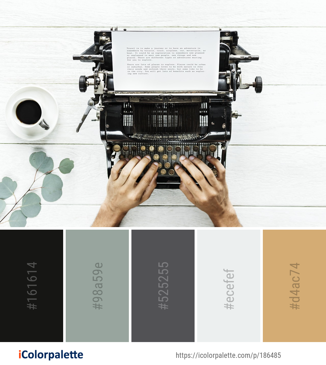 Color Palette Ideas from Typewriter Office Supplies Equipment Image ...