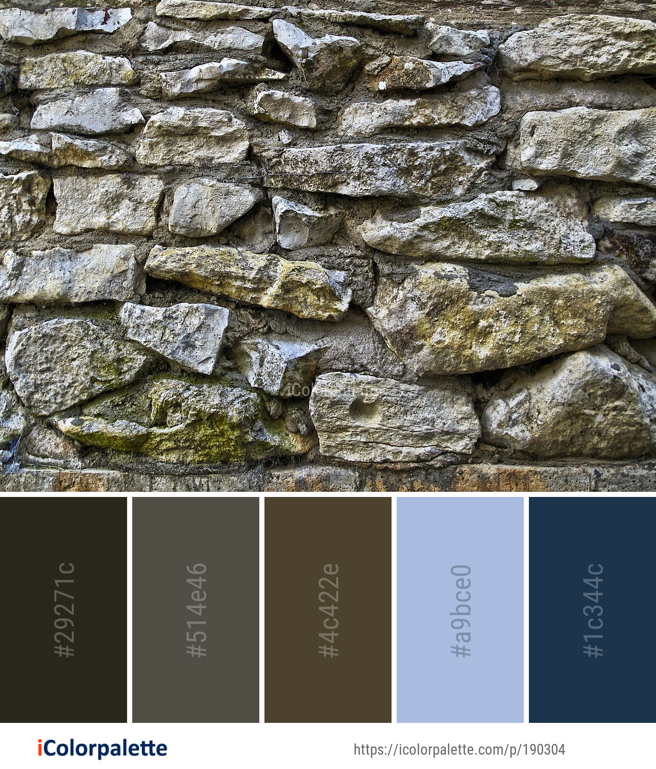 Color Palette Ideas from Stone Wall Rock Image | iColorpalette
