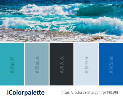 Color Palette Ideas from Wave Sea Ocean Image | iColorpalette