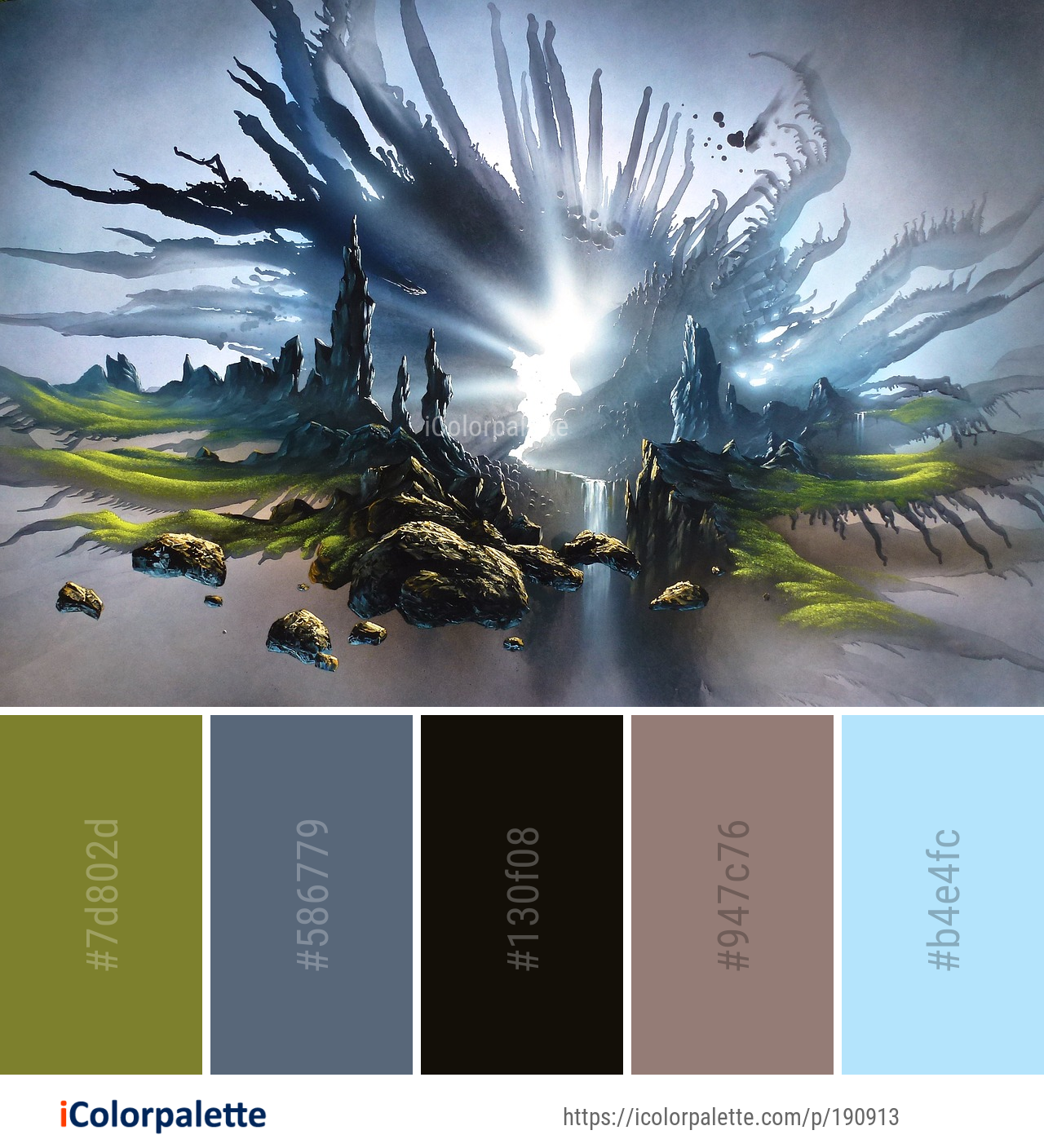 Color Palette Ideas from Sky Water Tree Image | iColorpalette
