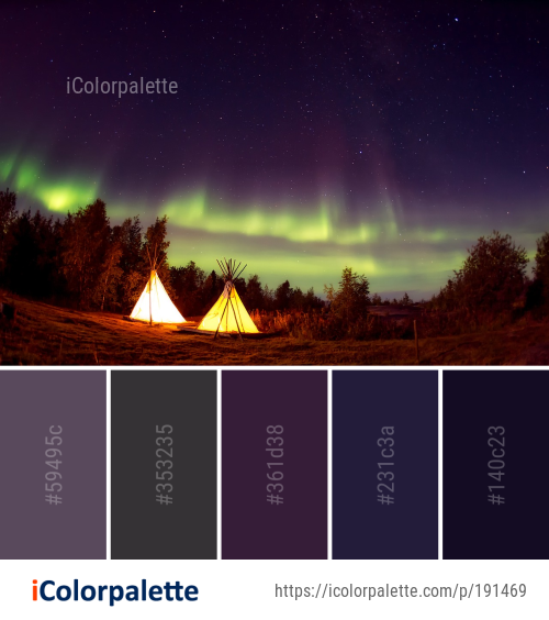 Color Palette Ideas from Aurora Nature Sky Image | iColorpalette