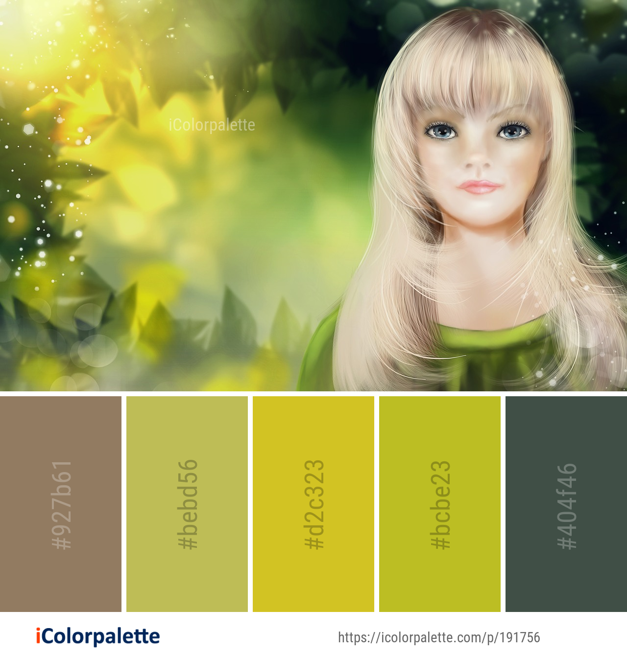 Color Palette Ideas from Hair Face Yellow Image | iColorPalette