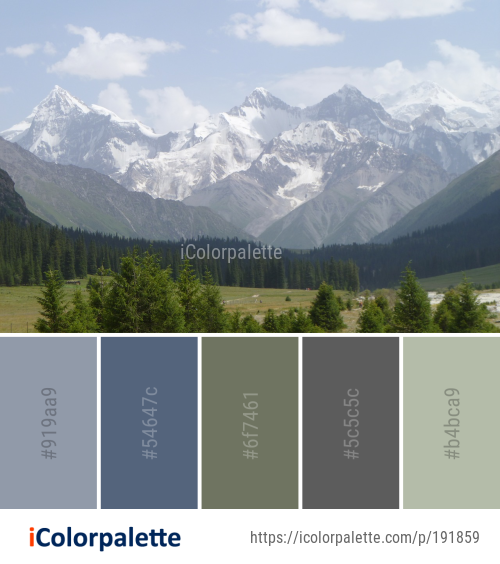 Color Palette Ideas from Mountainous Landforms Mountain Range Image ...
