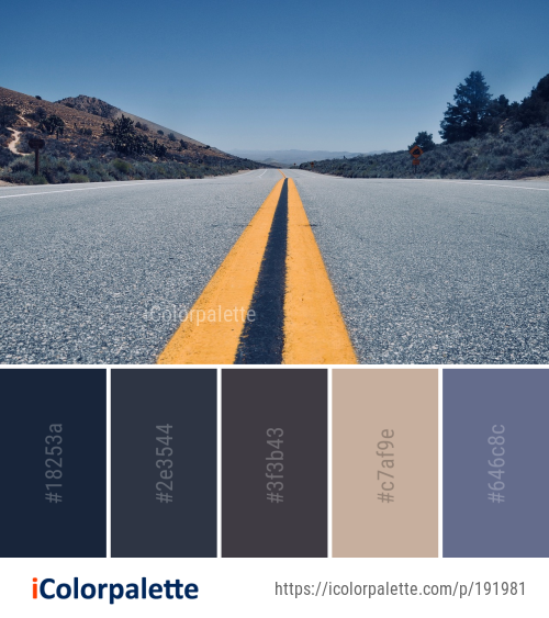 Color Palette Ideas from Road Sky Mountainous Landforms Image ...