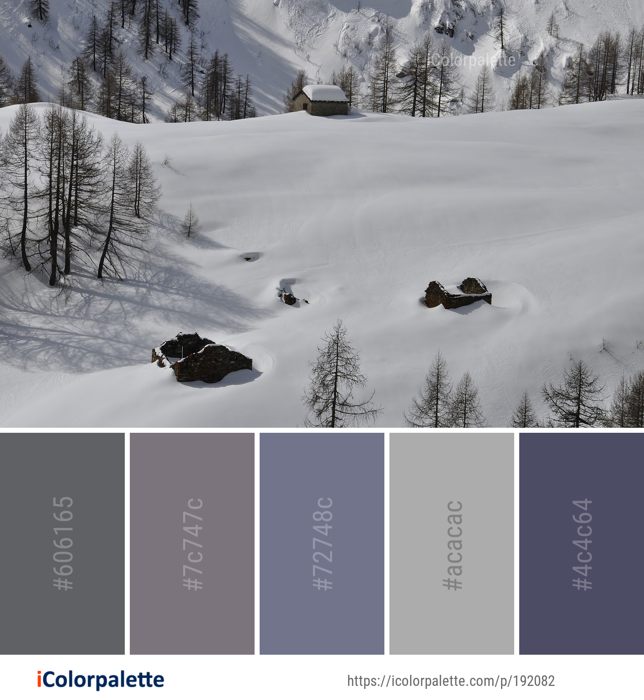 Color Palette Ideas from Snow Winter Mountainous Landforms Image ...