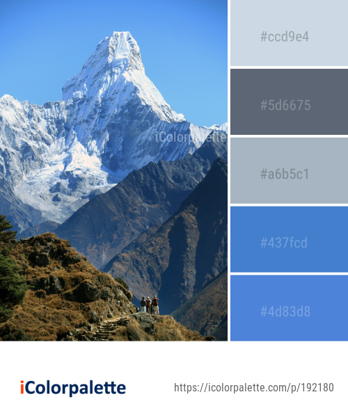 Color Palette Ideas from Mountainous Landforms Mountain Range Image ...