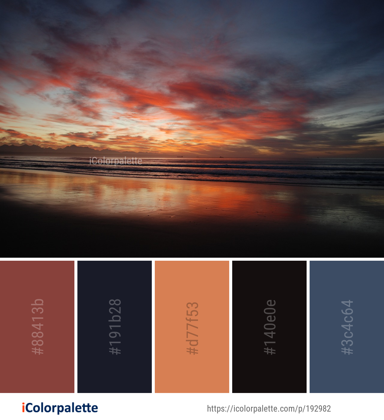 Color Palette Ideas from Sky Horizon Afterglow Image | iColorpalette Color Palette Ideas from Sky Horizon Afterglow Image | iColorpalette