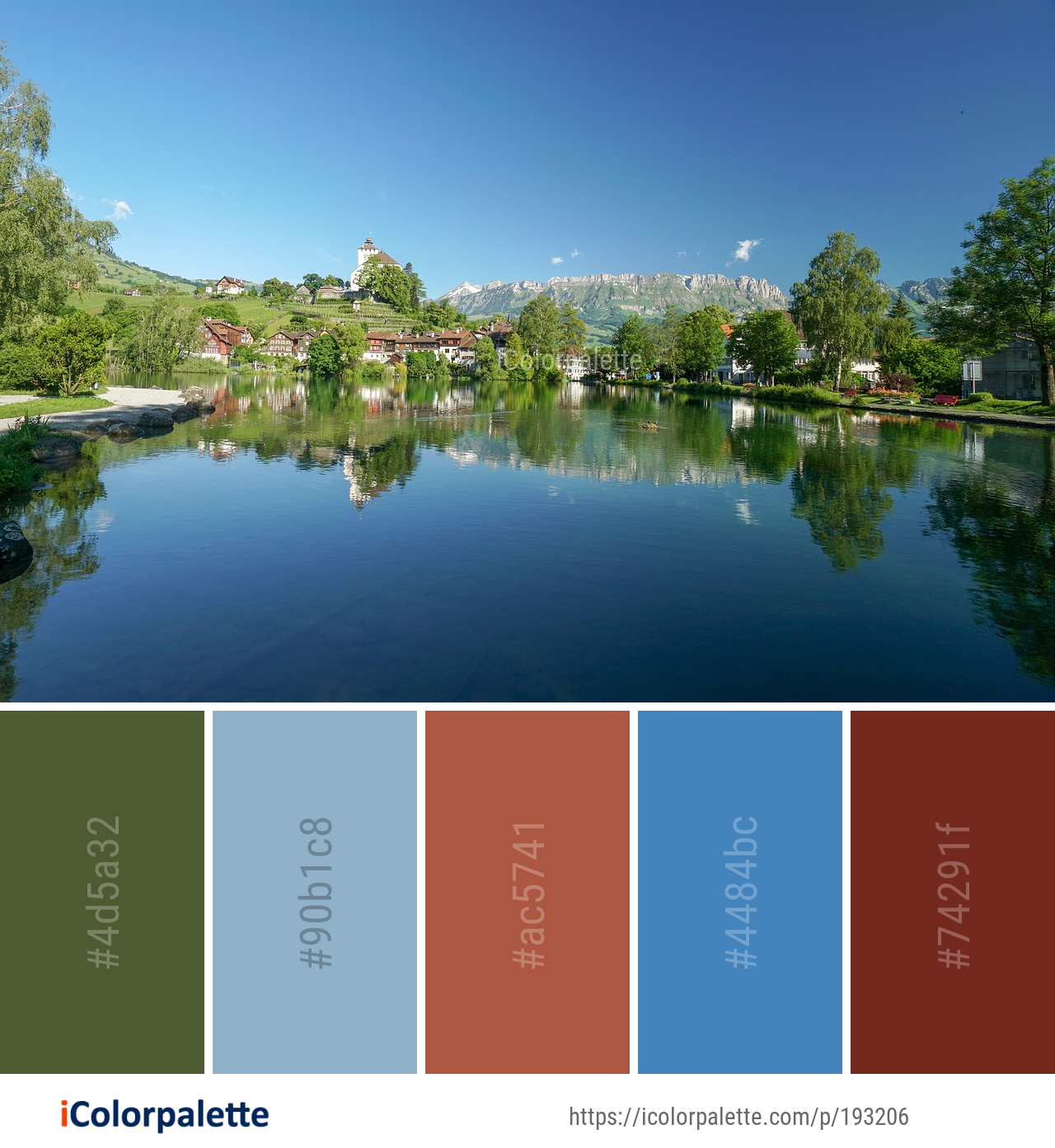 Color Palette Ideas from Reflection Water Waterway Image | iColorpalette