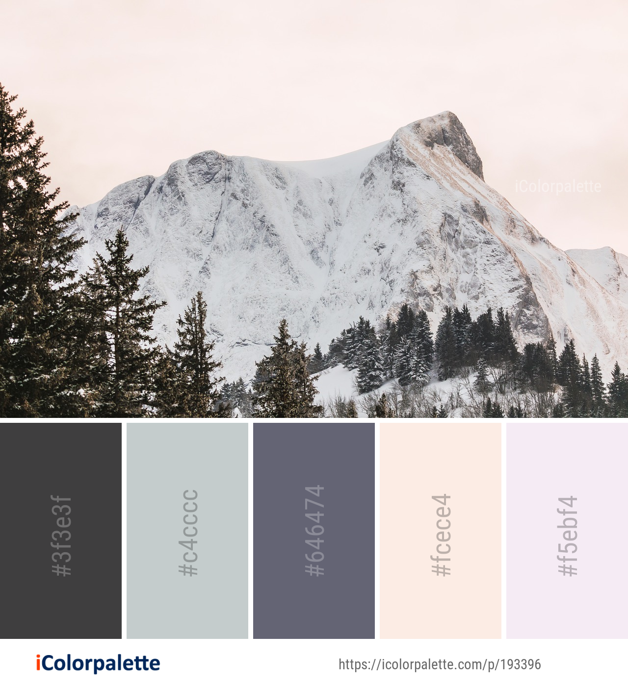 Color Palette Ideas from Mountainous Landforms Winter Snow Image ...