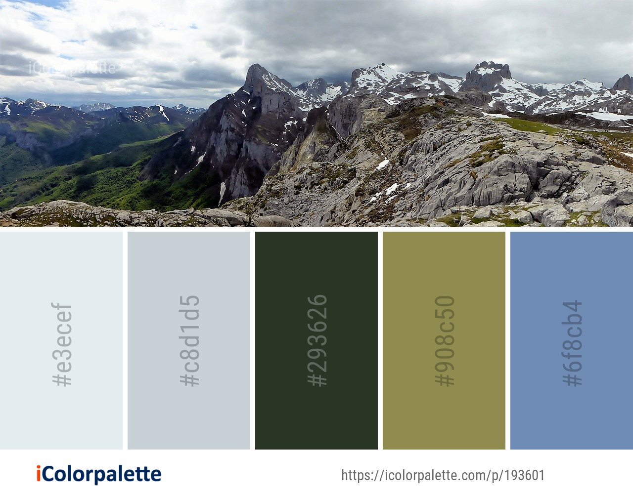 Color Palette Ideas from Mountainous Landforms Mountain Sky Image ...