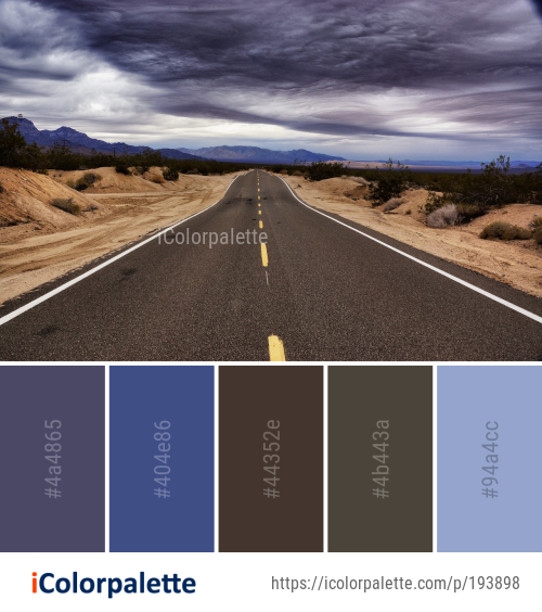 Color Palette Ideas from Road Sky Cloud Image | iColorpalette