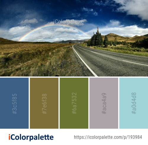 Color Palette Ideas from Road Sky Cloud Image | iColorpalette