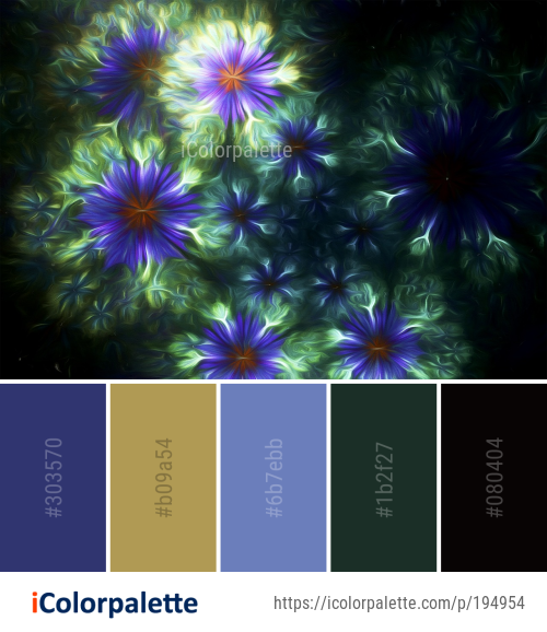Color Palette Ideas from Flower Fractal Art Purple Image | iColorpalette