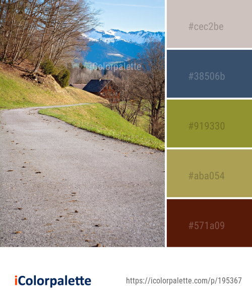 Color Palette Ideas from Sky Road Path Image | iColorpalette