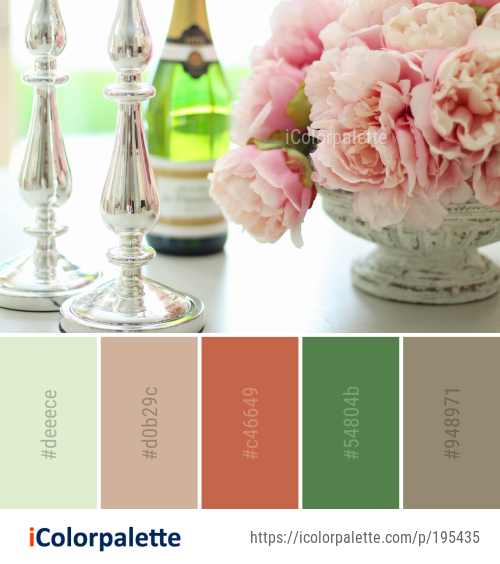 Color Palette Ideas from Pink Flower Vase Image | iColorpalette