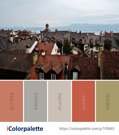 Color Palette Ideas from Town Sky Roof Image | iColorpalette
