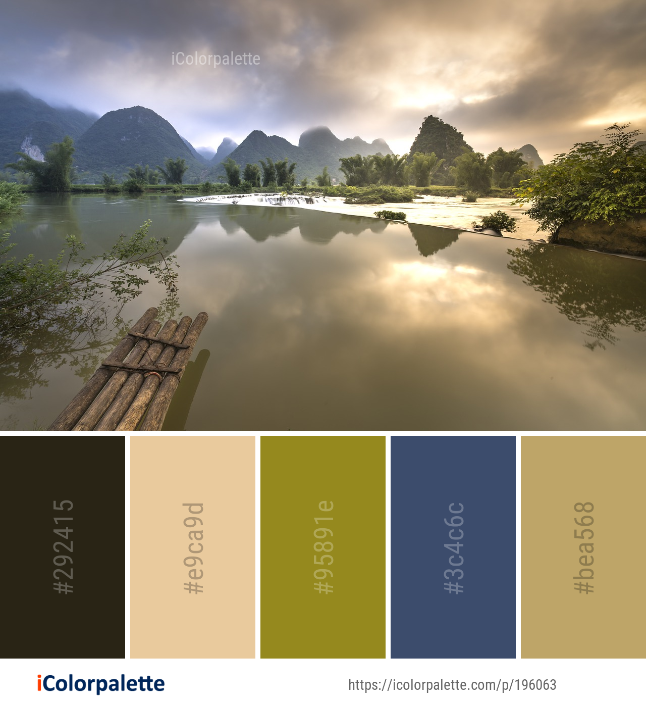 Color Palette Ideas from Reflection Nature Sky Image | iColorpalette