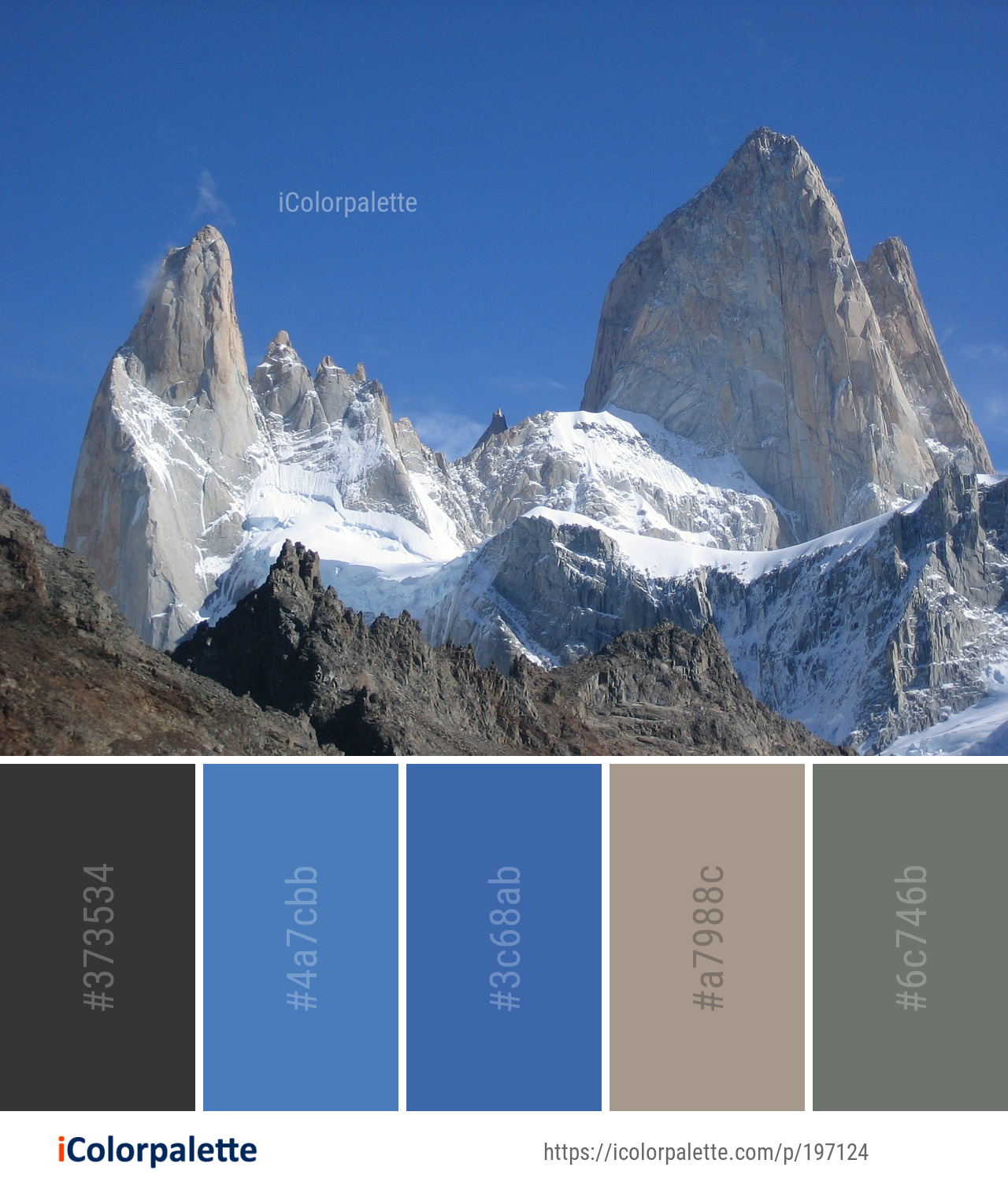 Color Palette Ideas from Mountainous Landforms Mountain Range Image ...
