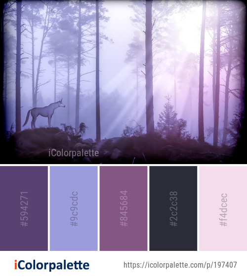 Color Palette Ideas from Forest Purple Tree Image | iColorPalette