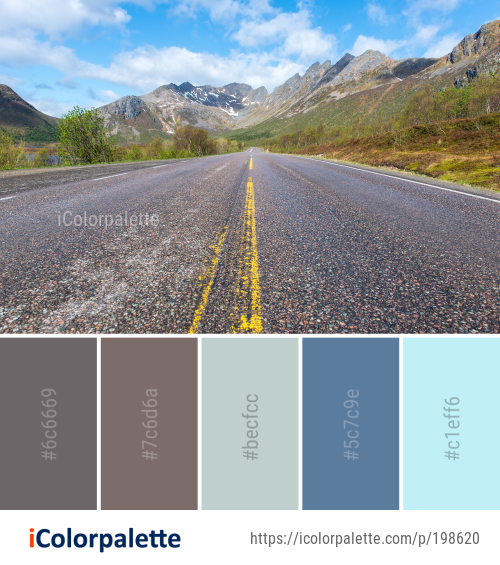 Color Palette Ideas from Road Asphalt Mountainous Landforms Image ...