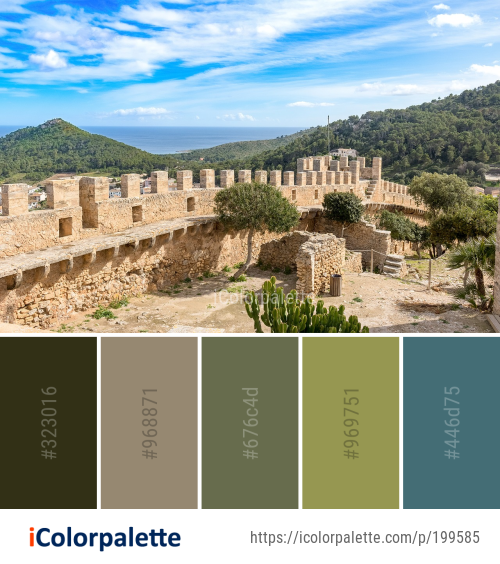 Color Palette Ideas from Historic Site Sky Ancient History Image ...