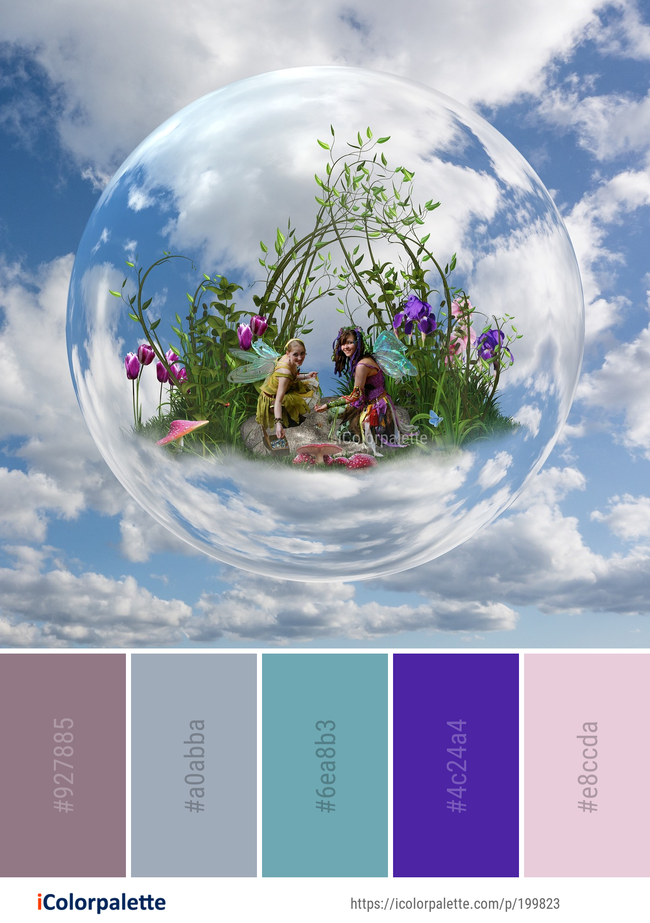 Color Palette Ideas from Nature Sky Flower Image | iColorpalette