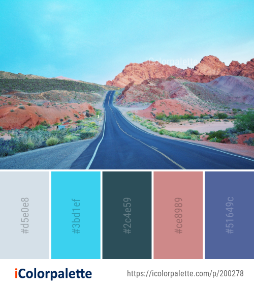 Color Palette Ideas from Road Sky Highway Image | iColorpalette