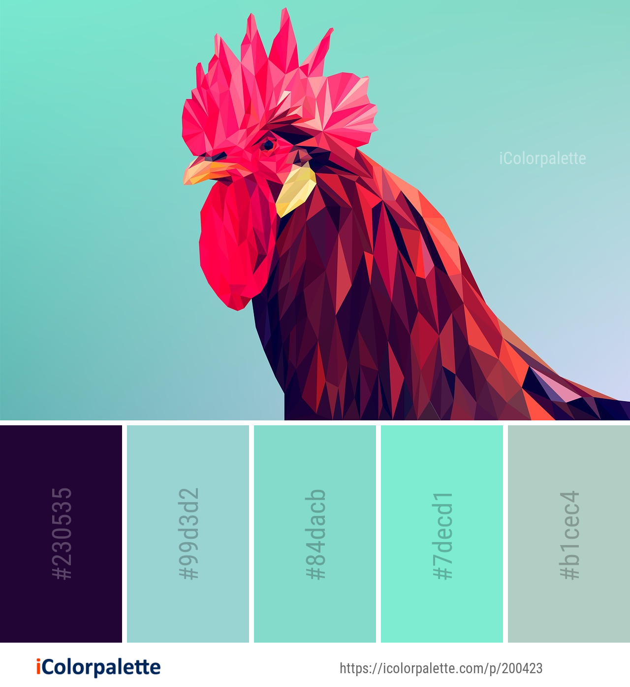 Color Palette Ideas from Chicken Red Beak Image | iColorpalette