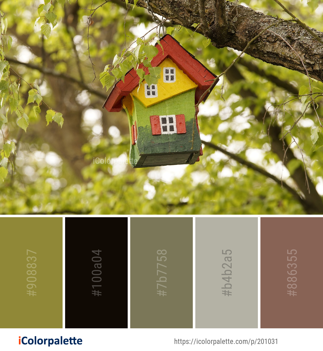 Color Palette Ideas from Green Tree Leaf Image | iColorpalette