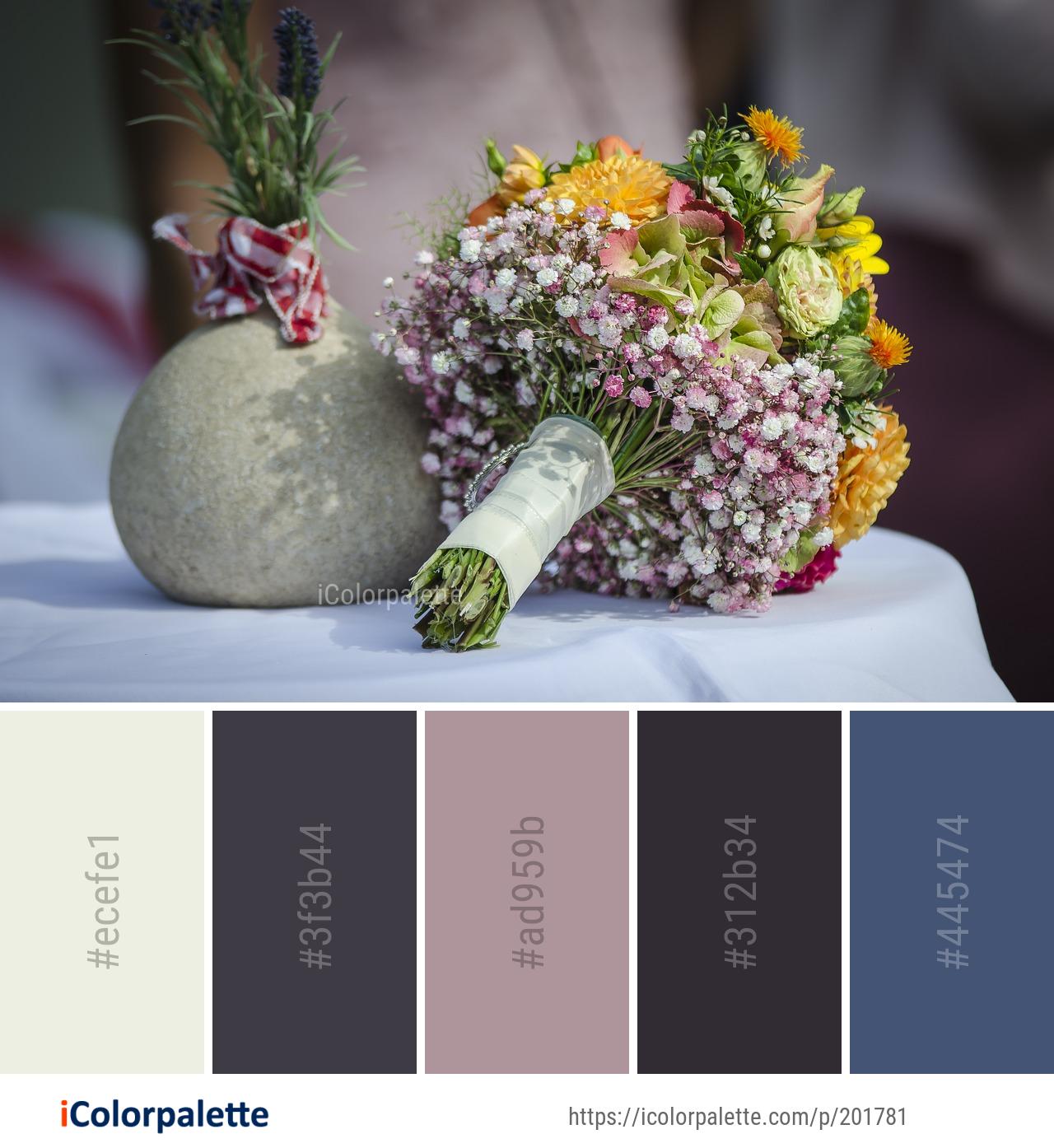 Color Palette Ideas from Flower Bouquet Floristry Image | iColorpalette
