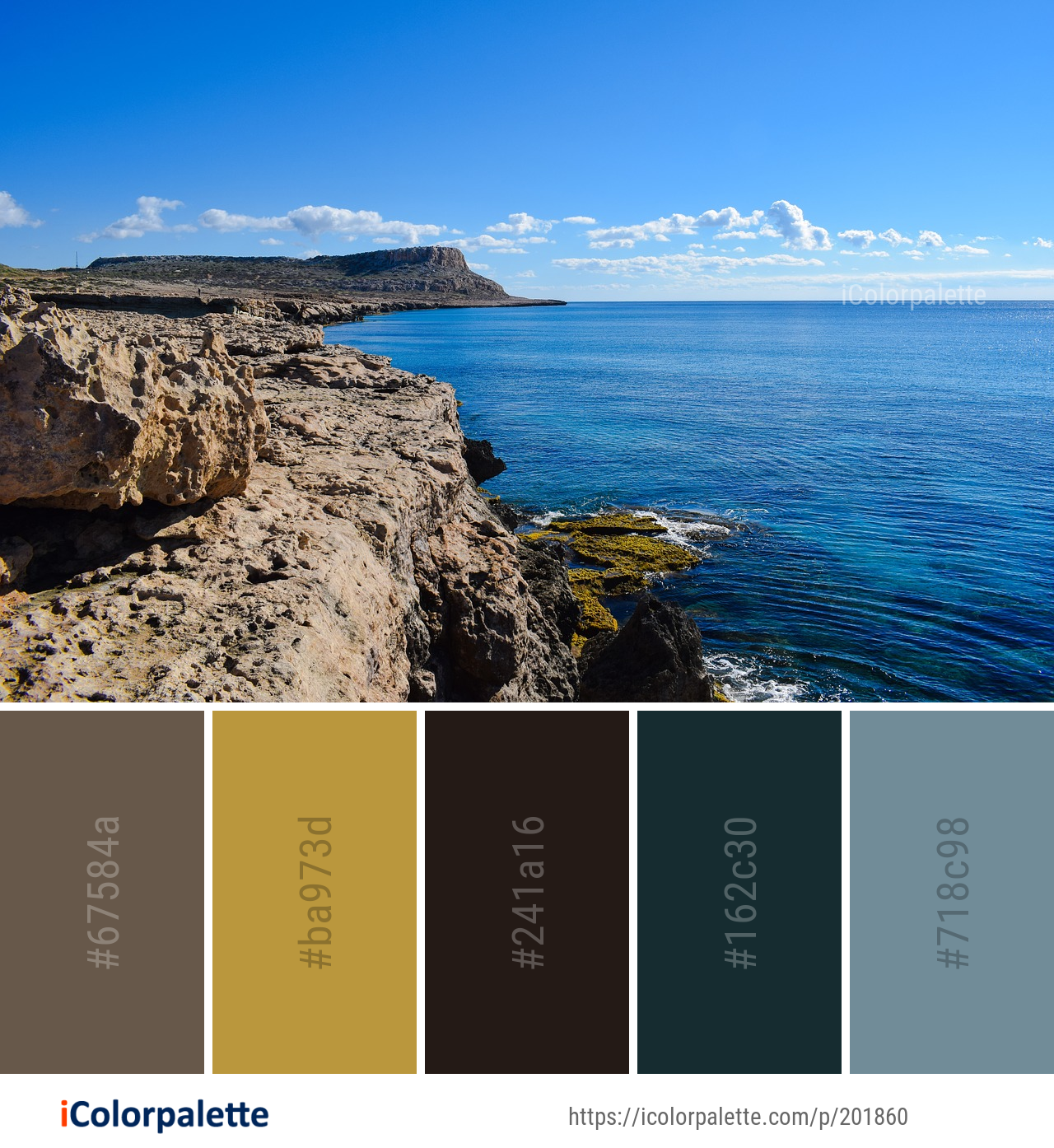 Color Palette Ideas from Sea Coast Sky Image | iColorpalette