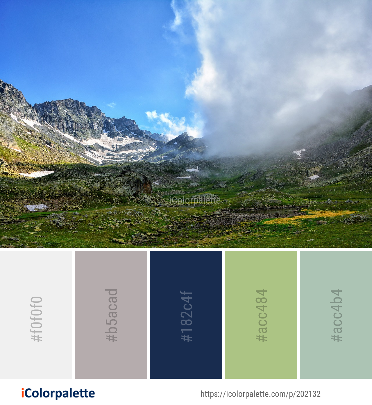 Color Palette Ideas from Mountainous Landforms Sky Highland Image ...